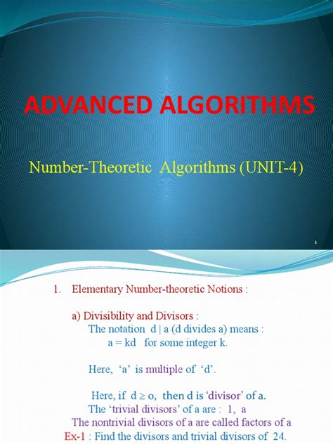 Advanced Algorithms Unit 4 Pp Pdf Prime Number Factorization