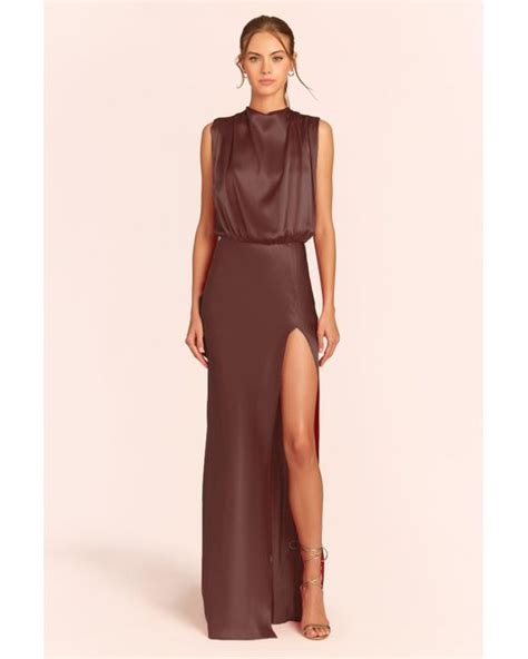 Amanda Uprichard Fabianna Silk Gown In Brown Lyst
