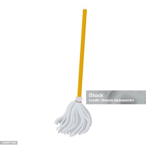 대걸레 먼지 청소 용 브러시 청소 도구 흰색 배경에 벡터 그래픽입니다 대걸레에 대한 스톡 벡터 아트 및 기타 이미지 대걸레 벡터 만화 Istock