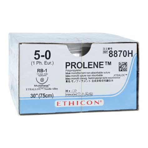 Prolene Suture 5 0 30 Polypropylene Monofilament Rb 1 Blue 36 Bx Medex Supply