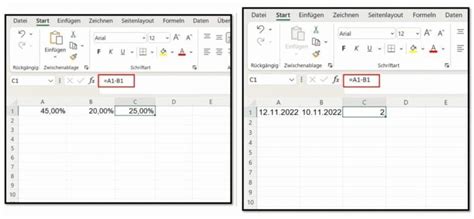 Differenz Excel Formel Richtig Anwenden