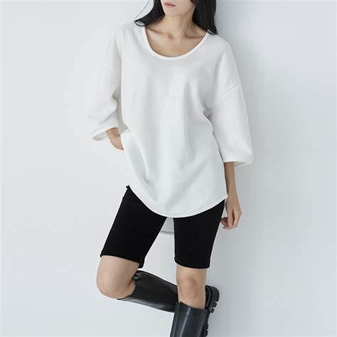 리틀마켓 기모 빵빵 오버핏 U넥 언발 반팔 롱 티셔츠 Tj30b1 티 쭉티 무지 루즈핏 박스 이너 레이어드 힙커버 화이트 아이보리 블랙 그레이 가을 겨울 간절기 한파 룩 당일