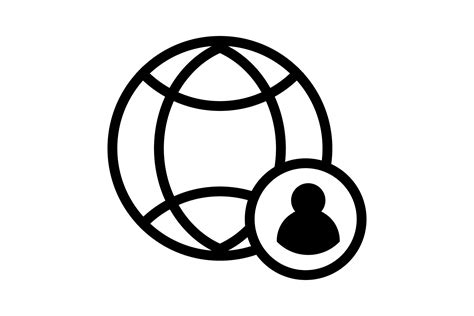 Globe Icon Vector Globe With User Icon Graphic By Sekitarief · Creative Fabrica