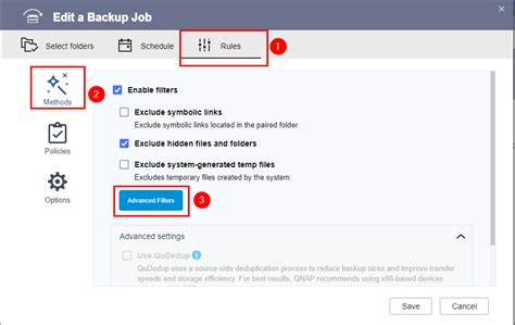 how can i exclude specific files and folders in an hbs job qnap