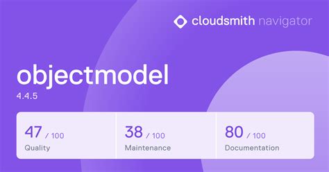 Objectmodel 445 Npm Package Quality Cloudsmith Navigator