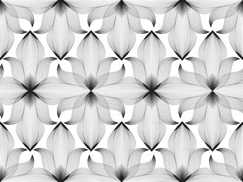 Abstract Seamless Floral Line Pattern Arabic Line Ornament With Flower Shapes Floral Orient