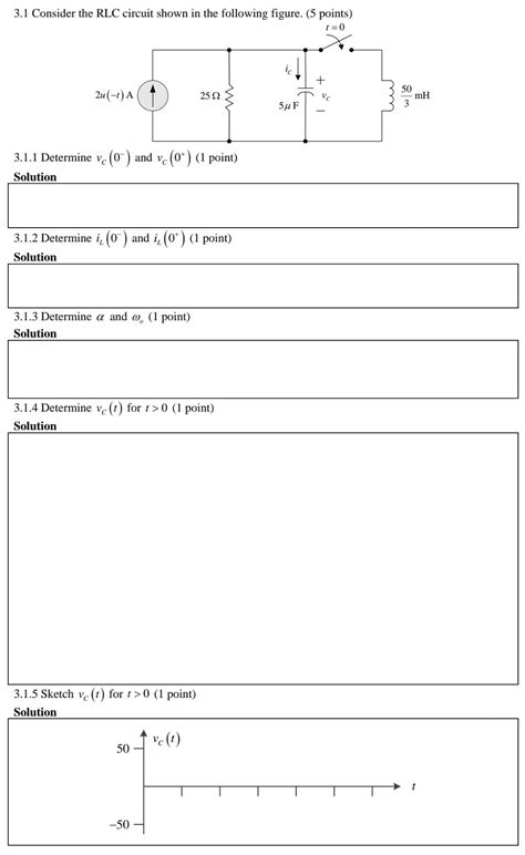 Solved Consider The RLC Circuit Shown In The Following Chegg