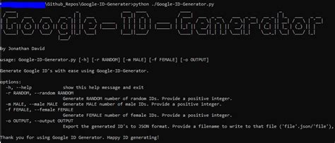 Github Jonathan D A V I D Google Id Generater This Is An Id Generator Modeled For Use In