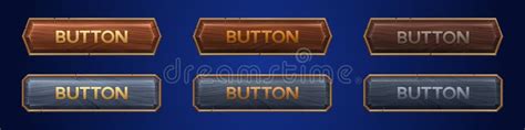 Medieval Ui Game Button Frame Sprite For Animation Stock Vector Illustration Of Cartoon