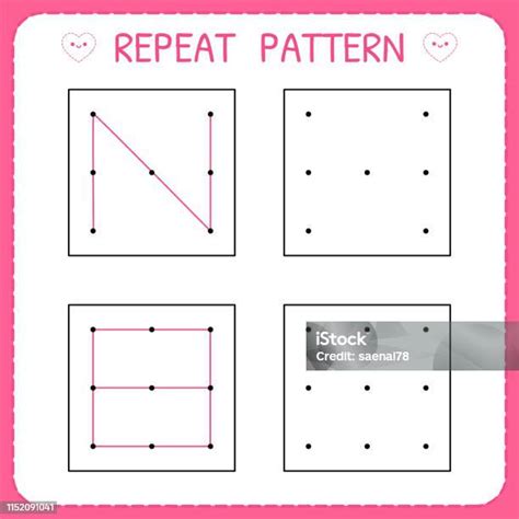 아이 들을 위한 유치원 교육 게임 패턴을 반복 합니다 어린이를 위한 작업 페이지 운동 능력 연습을 위한 유치원 워크 시트 공부에