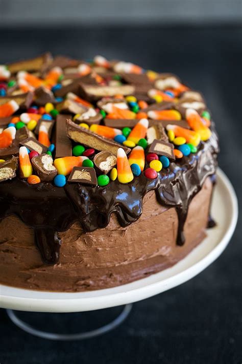 Chocolate Cake With Chocolate Ganache And Halloween Candy