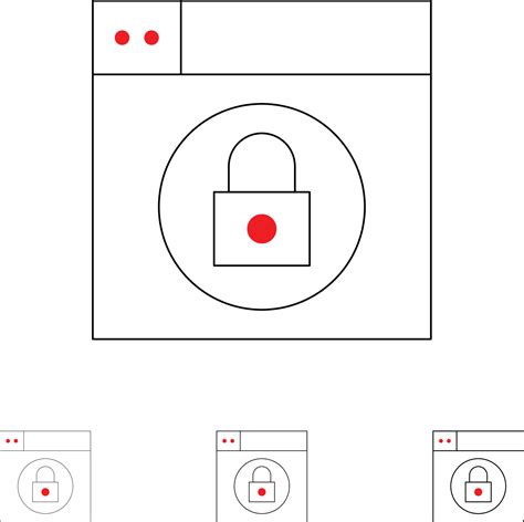 Web Design Lock Bold And Thin Black Line Icon Set Vector Art At Vecteezy