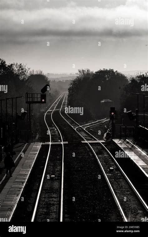 Early Morning Winter Light At Bicester North Railway Station On The Chiltern Mainline With