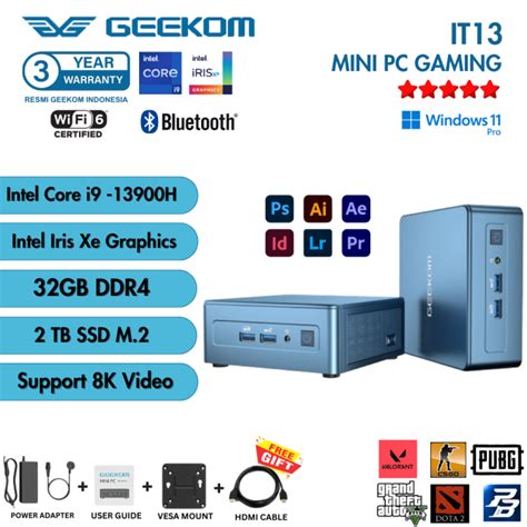 Mini Pc Gaming Pc Mini Gaming Pc Mini Editing Geekom It Intel Core I H Ram Gb Tb