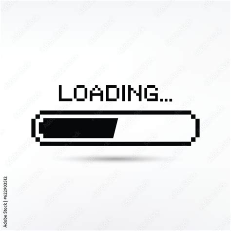 Pixel Art 8 Bit Loading Bar Concept Loading Or Installing Process On