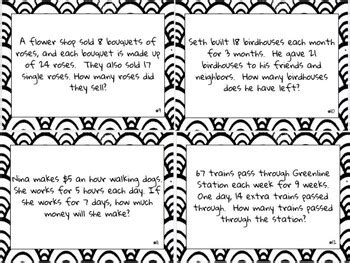 Multi Step Word Problems Task Cards By The Crooked Classroom TpT