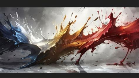 A Dynamic Splash Of Vibrant Colors Creating An Artistic Abstract Design Stock Illustration