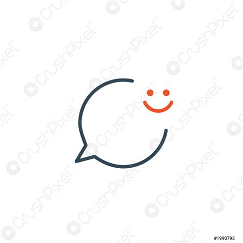 Smile Face Line Icon Happy Emoticon Chat Sign Speech Bubble Stock Vector 1990793 Crushpixel