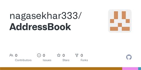 GitHub Nagasekhar AddressBook