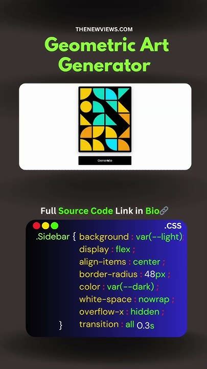 Geometric Art Generator Code Coding Programming Frontend Html Css Coderscamp Csstricks