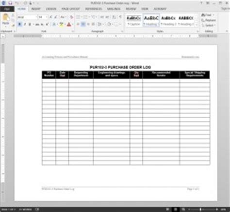 Purchasing Policies And Procedures Template Accounts Payable