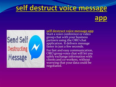 Ppt Self Destructing Message App Android Powerpoint Presentation Free Download Id7611746