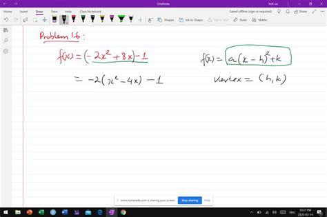 Solved In Exercises 9 16 Find The Coordinates Of The Vertex For The Parabola Defined By The