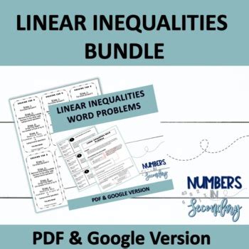 Linear Inequalities Growing Bundle By Numbers In Secondary TPT