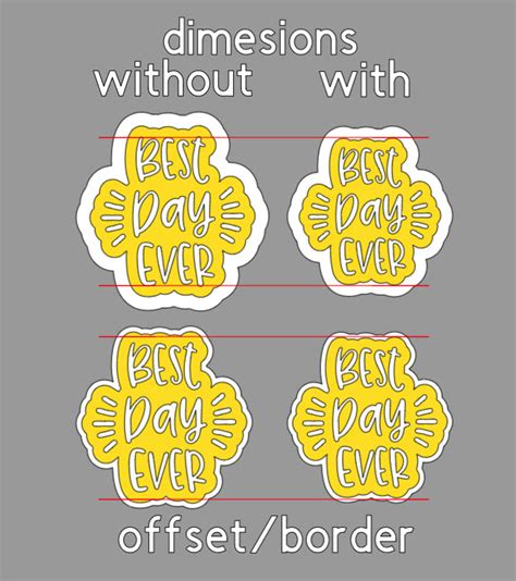 Offset Excluded From Dimensions Sticker Haul