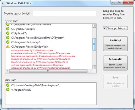 Github Rix0rrrwindowspatheditor Path Editor For People Who Use A Lot Of Unixy Tools On Windows