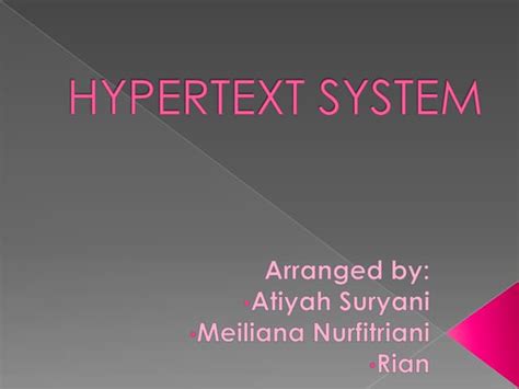 Hypertext System Presentation Ppt