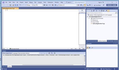 one error pops up after creating a python project and intellisense doesn t work · issue 7351