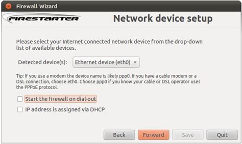 using firestarter to configure an ubuntu 10 x firewall techotopia