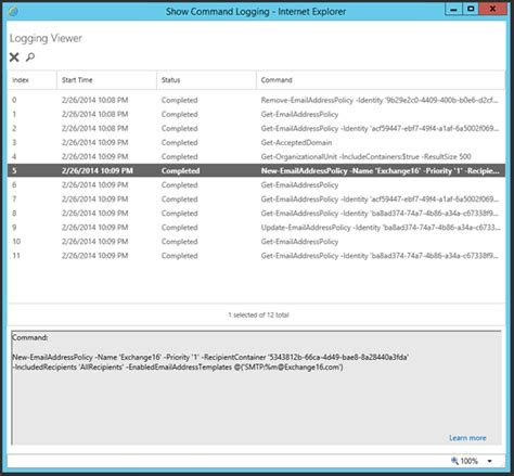 Command Logging In Exchange 2013 SP1 Jaap Wesselius