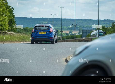 Road Junction Exit To Motorway In England UK Stock Photo Alamy