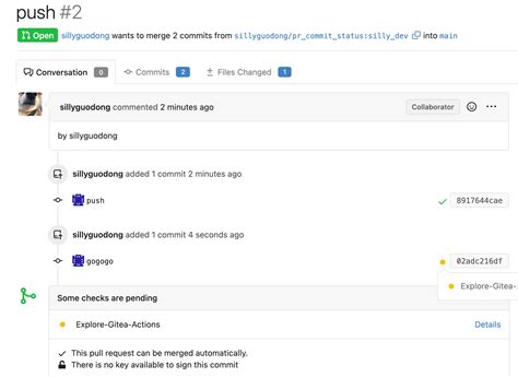 action status check in pr is not updated · issue 23674 · go gitea