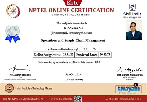 Bhoomika S U On Linkedin Operationsmanagement Supplychain Nptel Lifelonglearning