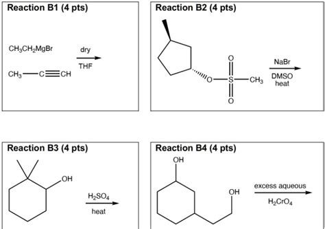 Solved Reaction B1 4 Pts Reaction B2 4 Pts Chchzmgbr Dry Nabr Thf