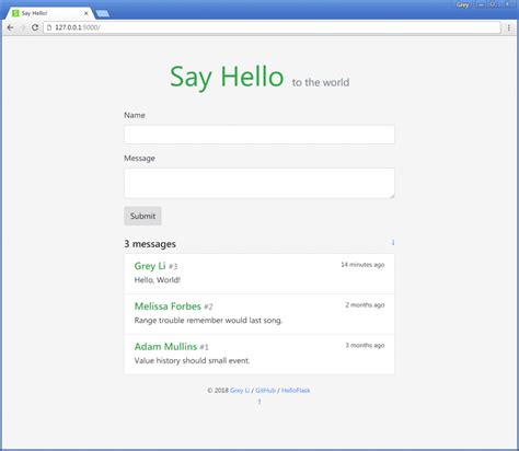 Sayhello Flask Web开发实战