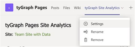 viewing tygraph pages reports in microsoft teams support