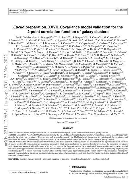 Pdf Euclid Preparation Xxvii Covariance Model Validation For The 2 Pdf Euclid Preparation Xxvii Covariance Model Validation For The 2