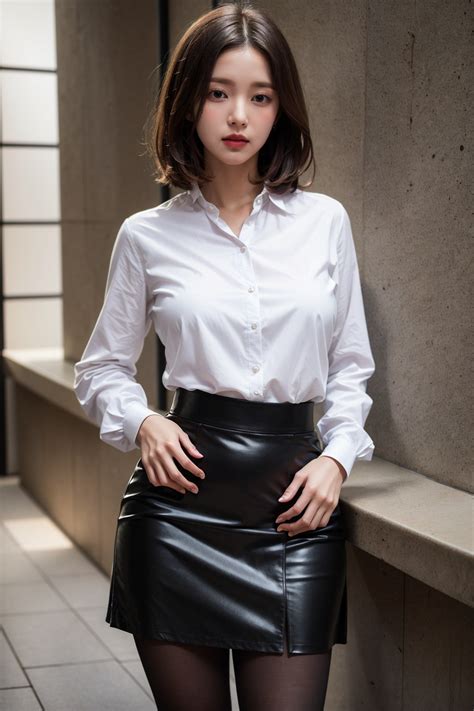 전형적인 오피스룩 입은 여자 Ai