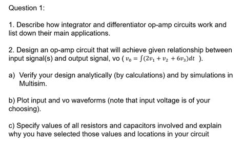 solved question 1 1 describe how integrator and