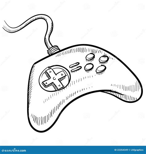 Video Game Controller Sketch Stock Vector Illustration Of Social