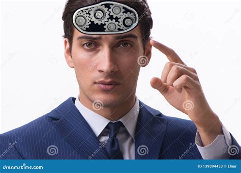 The Cognitive Computing Concept As Future Technology With Businessman