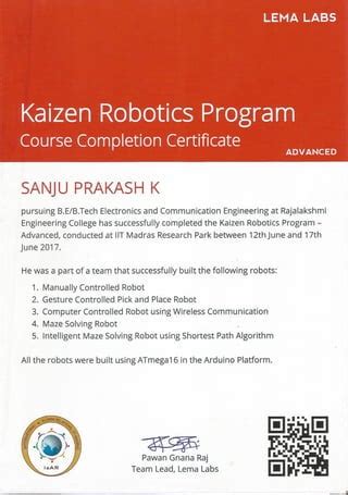 Kaizen Robotics Program Advance Pdf