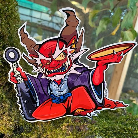 Shuten Douji 酒呑童子 Yokai Oni King Sticker Etsy Uk