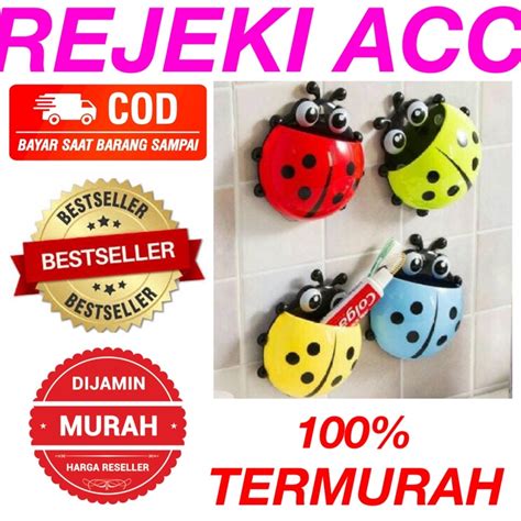 Lady Bug Toothbrush Holder Beetle Toothpaste Organizer Tooth Brush Holder Shopee Malaysia
