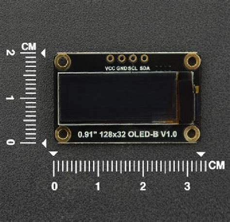 Dfrobot Fermion Monochrome 091” 128x32 I2c Oled Display With Chip Pad Breakout