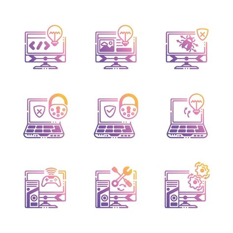 Computer External Hardware Components Filled Gradient Icons 16119499 Vector Art At Vecteezy